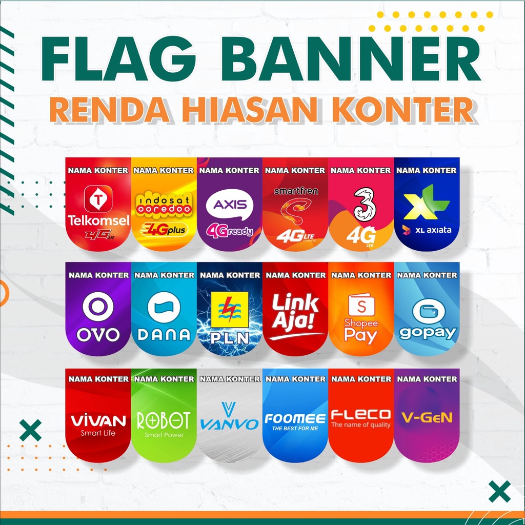 Jual FLAG BANNER / BANNER HIASAN KONTER RENDA / CUSTOM FLAG BANNER | Shopee Indonesia