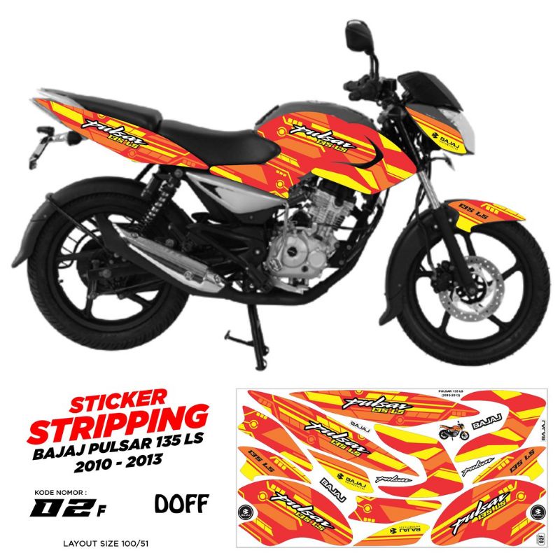 Jual Sticker Striping Decal Bajaj pulsar 135 Ls 2010-2013 Variasi AR01 ...