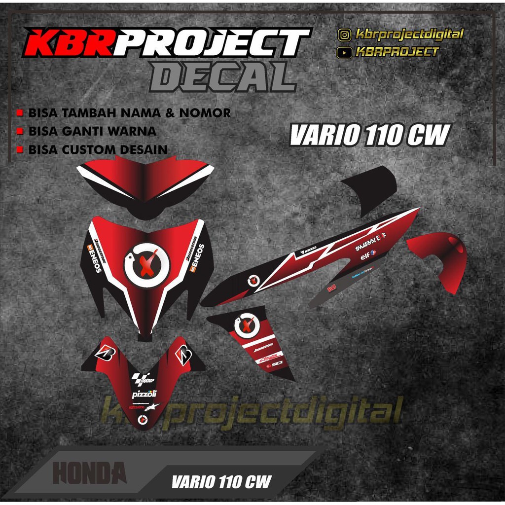 Jual DECAL VARIO 110 CW STICKER VARIASI FULL BODY LIST HONDA VARIO 110 ...