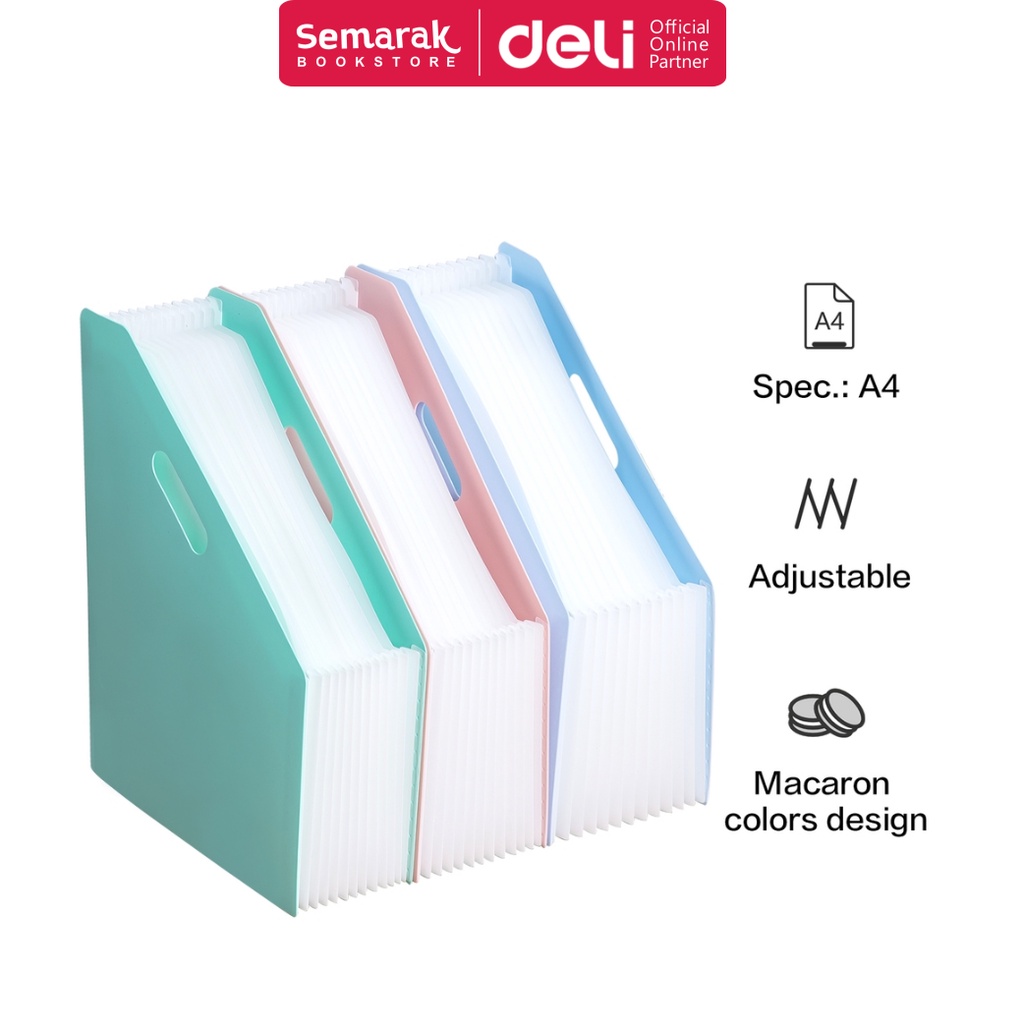 Jual Deli EB41102 Standing File Tempat Map A4 - Coral Pink / Mist Blue ...