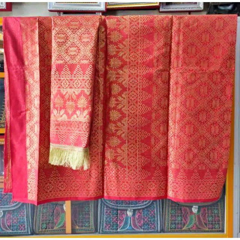 Jual kain songket tenun khas aceh 1 set( kain dan selendang) | Shopee Indonesia
