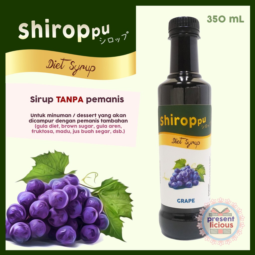 Jual Grape | Shiroppu Diet Syrup 350 mL | Sirup Rasa Anggur Tanpa ...