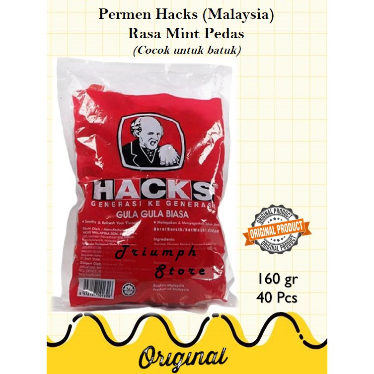 Jual Permen Hacks rasa Mint Pedas 160gr / permen jadul / Permen batuk ...