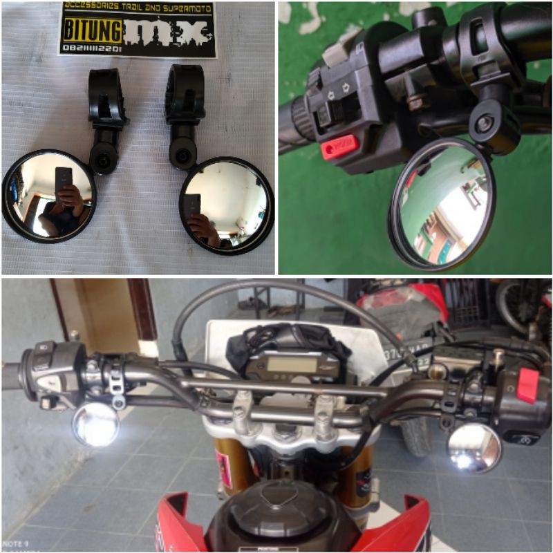 Jual spion Supermoto bulat mini KLX D-Tracker crf wr yz ktm w175 win ...