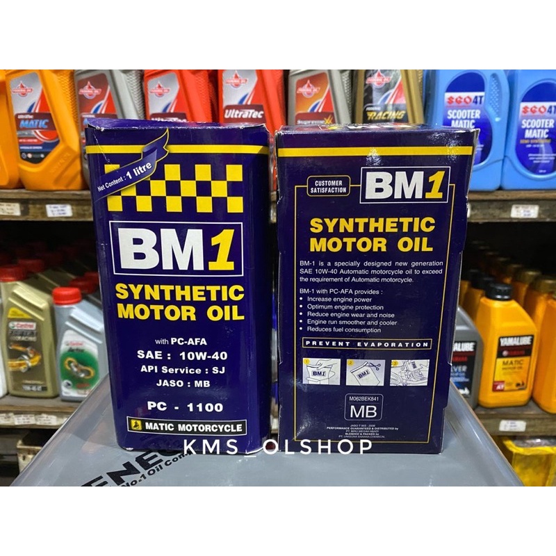 Jual Oli Bm1 Matic Pc 1100 Sae 10w 40 1000ml Pelumas Mesin Motor Bm 1 1 Liter Shopee Indonesia