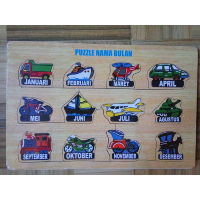 Jual mainan edukasi Puzzle nama bulan | Shopee Indonesia