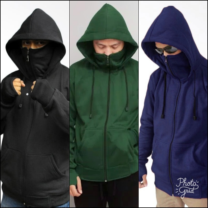 Jual Jaket Ninja Polos dengan Zipper Full Resleting Pria Wanita Premium ...
