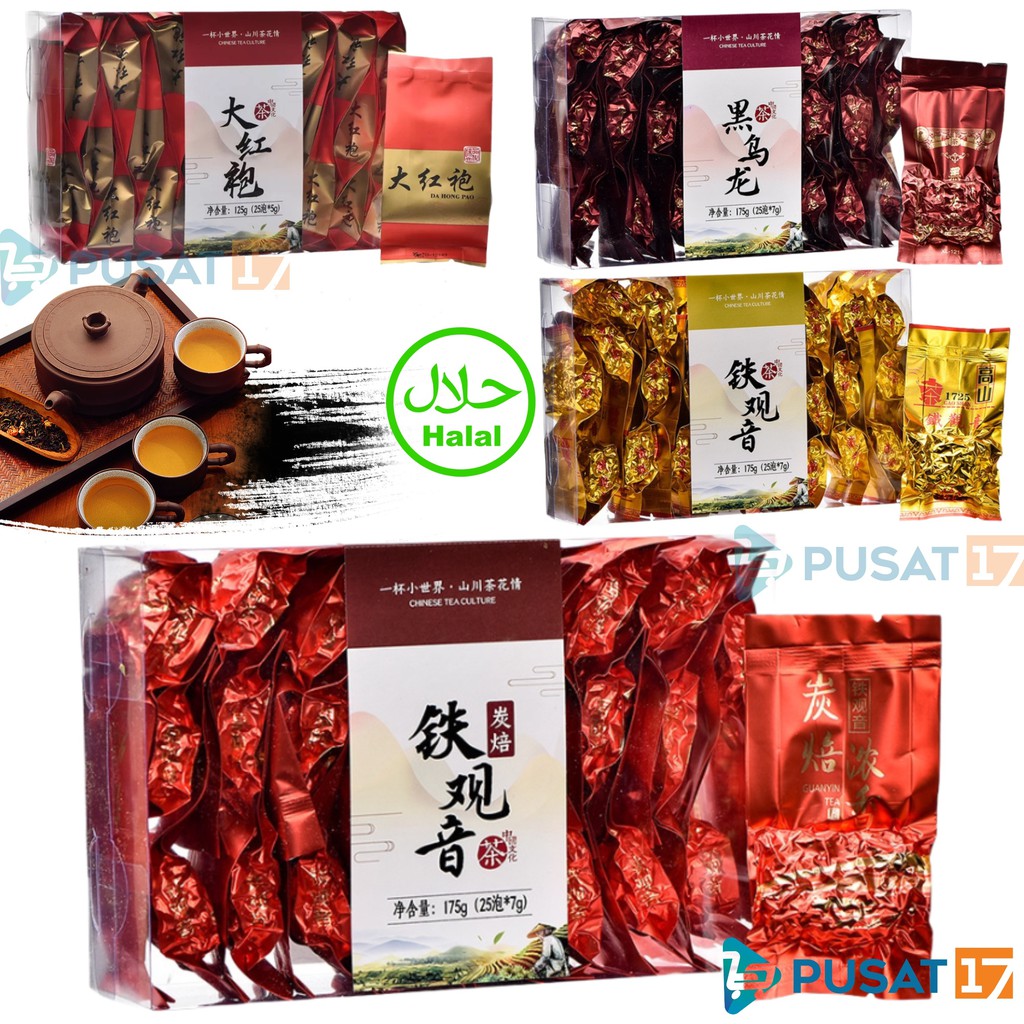 Jual CHINESE TEA 25BKS/BOX MIKA D2 OOLONG TIEGUANYIN DAHONGPAO GIFT ...