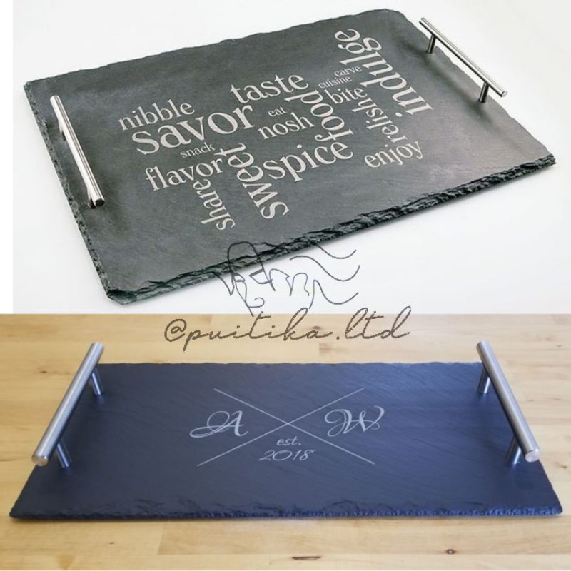 Jual custom slate tray - stone tray - nampan batu alam - natural slate ...