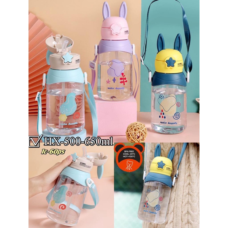 Jual BOTOL ANAK LUCU MOTIF KELINCI BOTOL ANAK FREE SEDOTAN + TALI ...