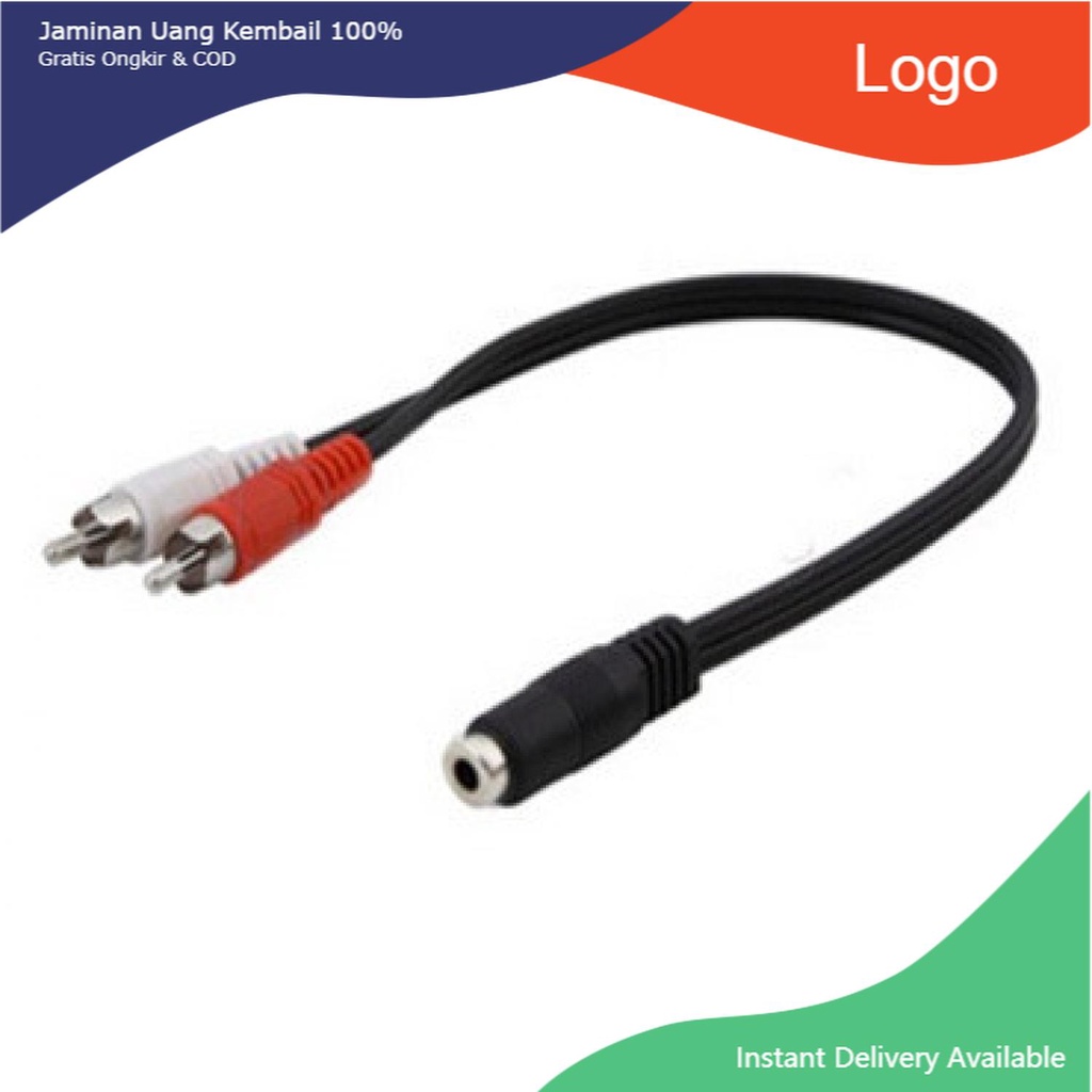 Jual Kabel Adapter Audio 3.5mm Female ke RCA Male HiFi 40cm | Shopee ...
