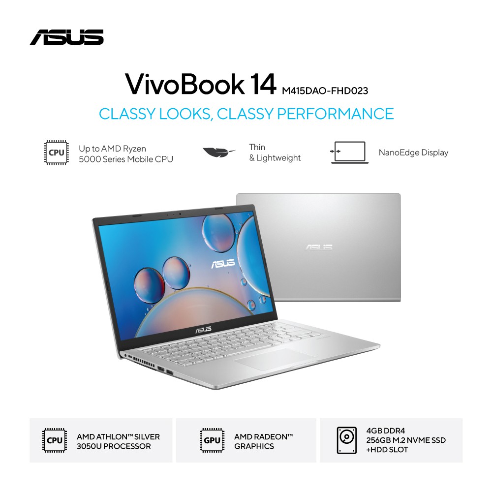 Jual ASUS Vivobook Laptop 14" Transparent Silver M415DAO-FHD023 AMD ...