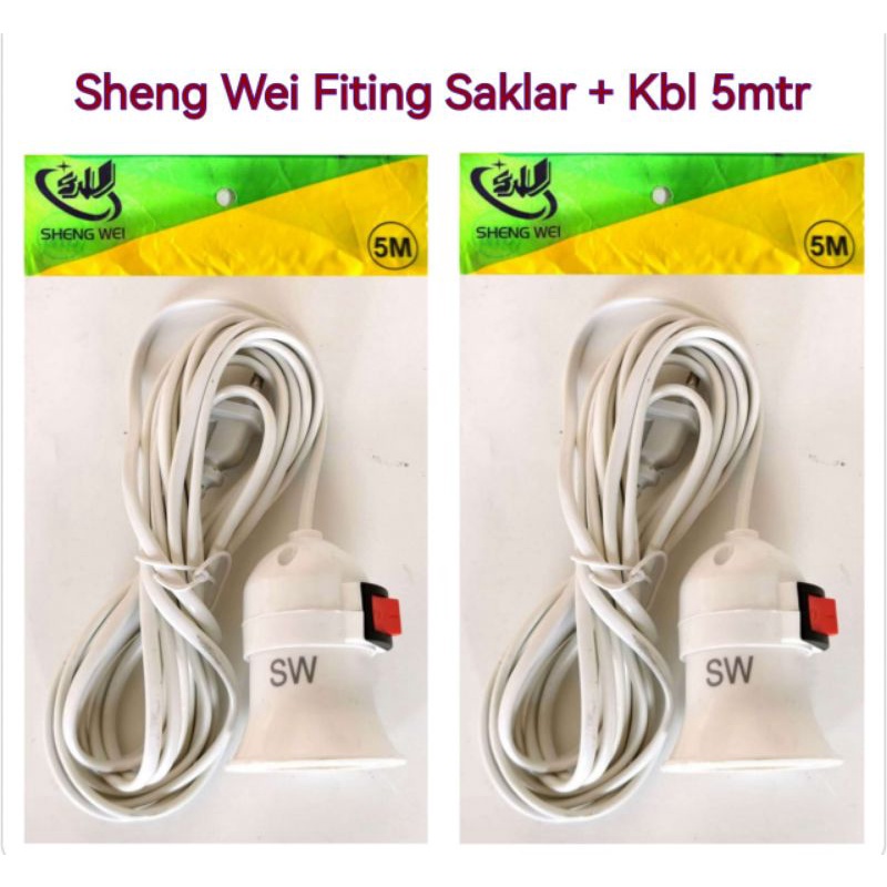 Jual Shengwei Sheng Wei Fitting Lampu + Saklar + Kabel 5m / 3m | Shopee Indonesia