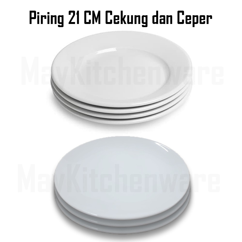 Jual Piring Keramik 21cm Murah Putih Makan Dinner Plate Ceramic Cafe ...