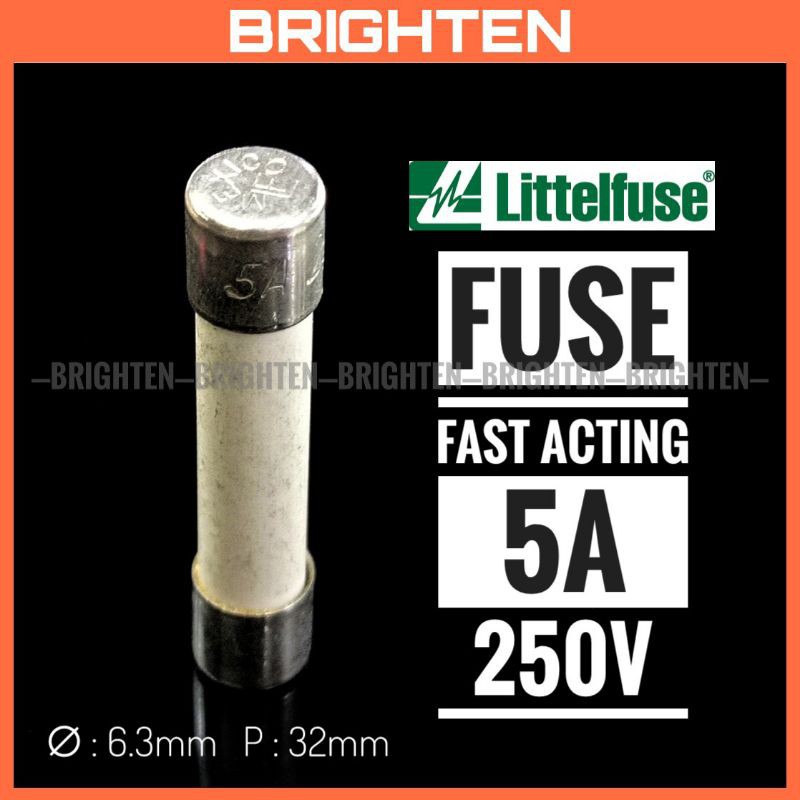 Jual Fuse axial Fast Acting LITTELFUSE 5A 250V 314 Series - 32mm ...