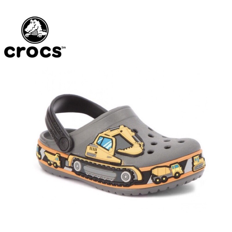 Jual crocs fun lab Traktor/ sepatu sandal anak/ abu 23-35 | Shopee ...