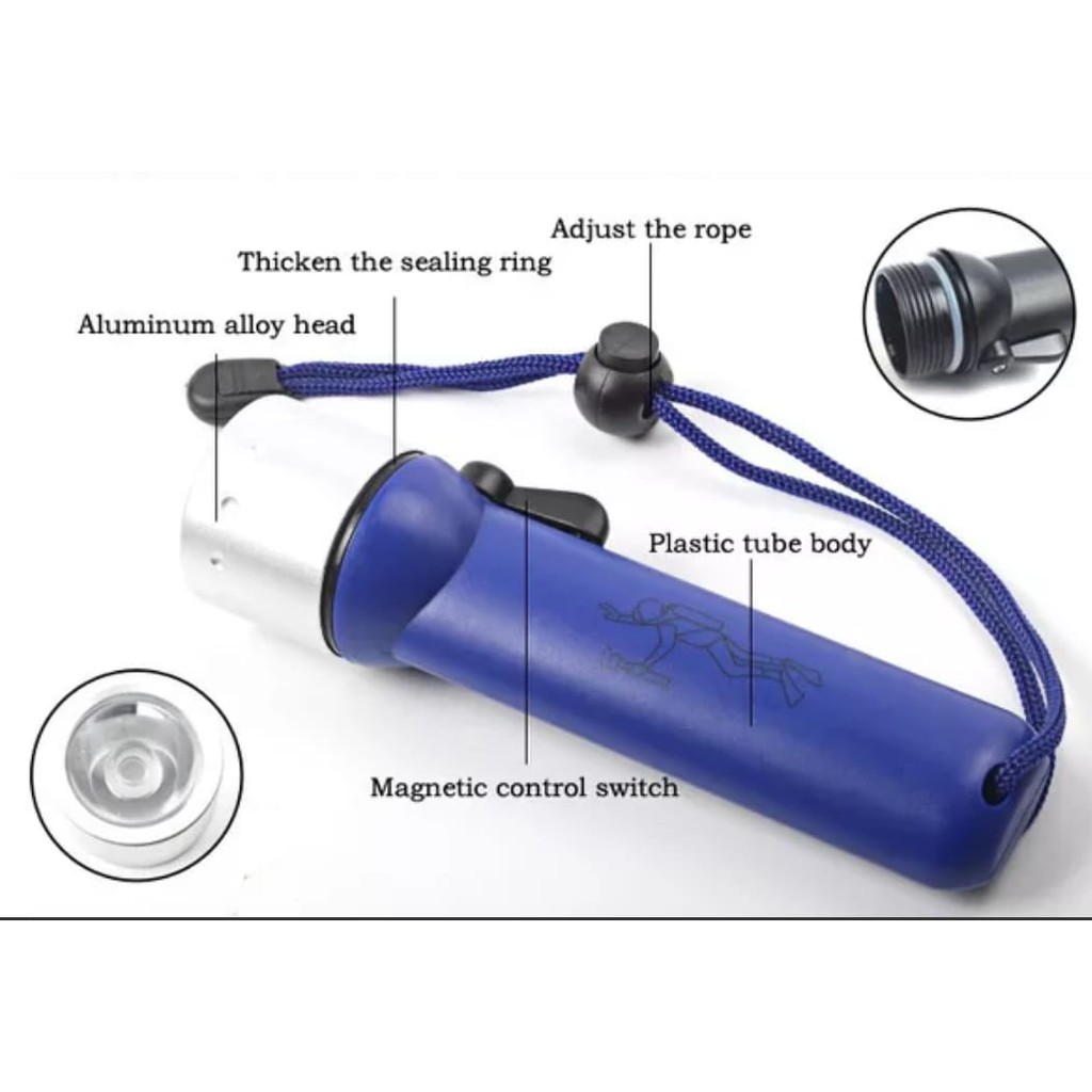 Jual SENTER SELAM ANTI AIR / LIGHT DIVING FLASHLIGHT LED / SENTER TAHAN AIR | Shopee Indonesia