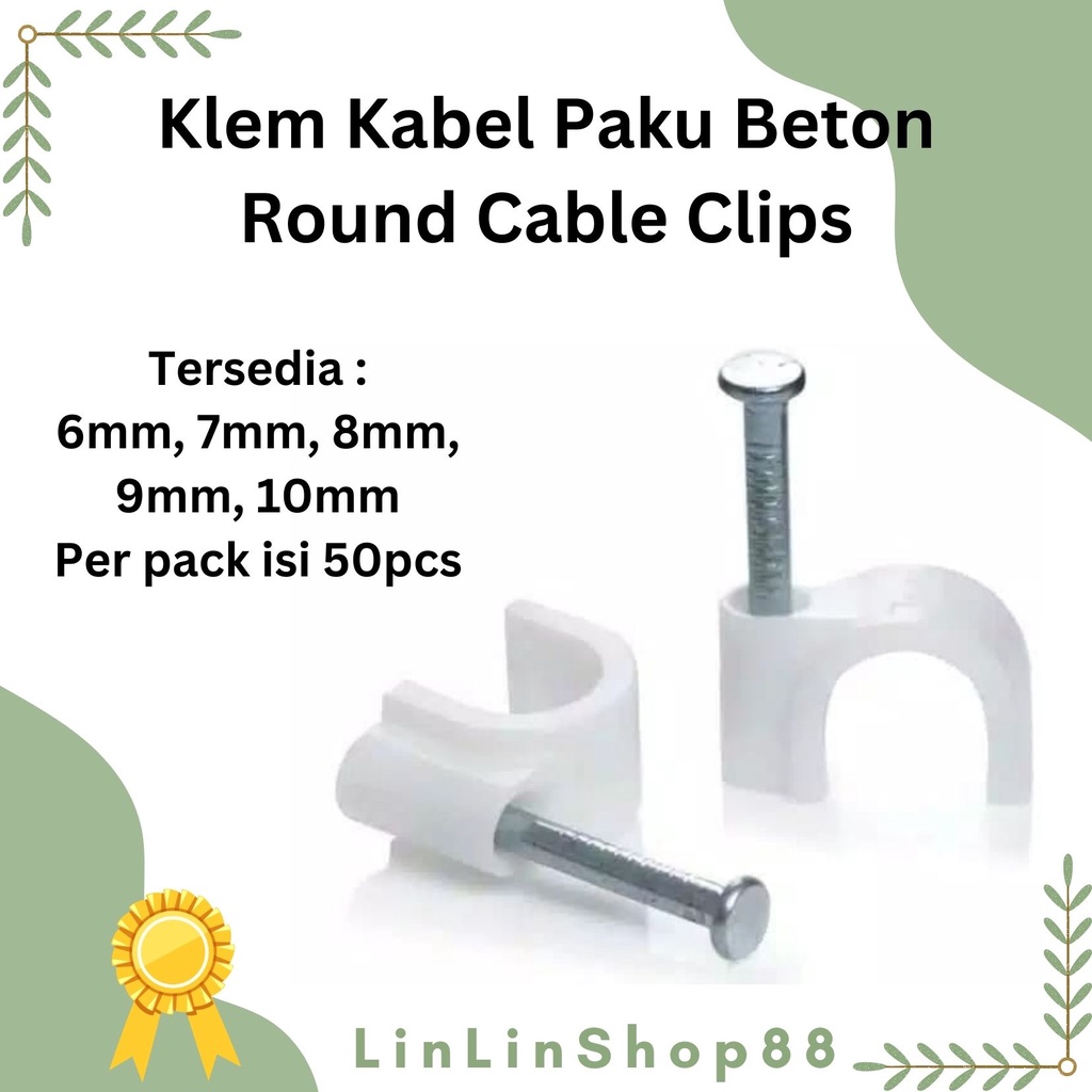 Jual Klem Kabel Paku Beton Round Cable Clips | Shopee Indonesia
