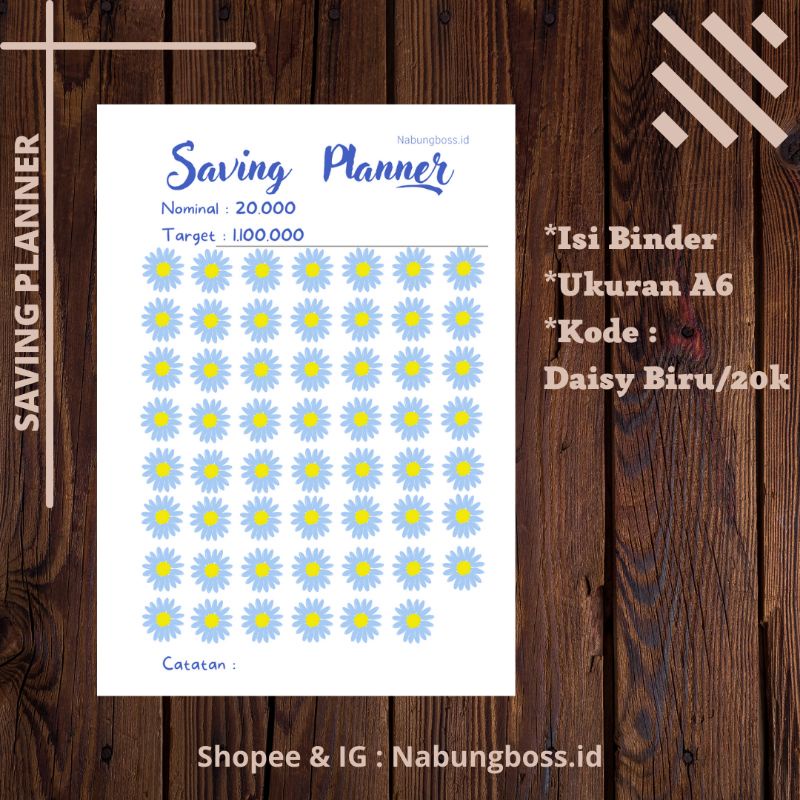 Jual Saving Challenge / Saving Planner / Tantangan Menabung / Kertas ...