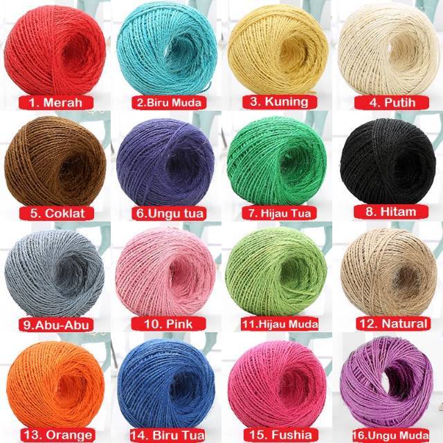 Jual 30M 1 Rol Tali Rami / Goni Warna Warni - Peralatan Kreatif Edukasi ...