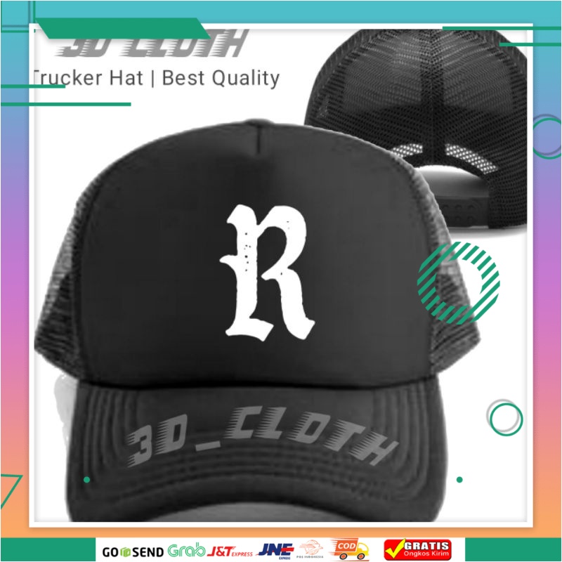 Jual Topi R Trucker Jaring - Topi Inisial Huruf R | Shopee Indonesia