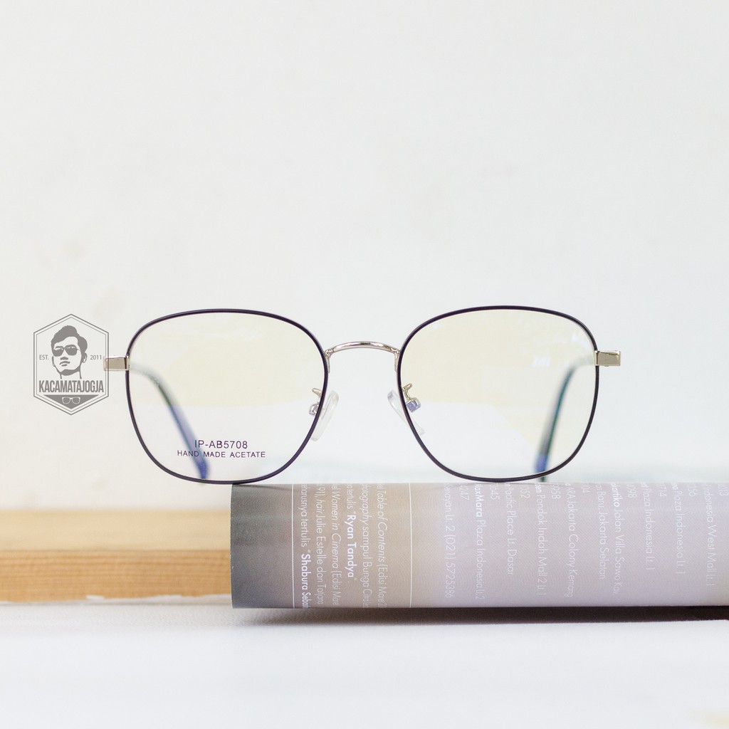 Jual KacamataJogja - Frame Semi Kotak Tangkai Tulang Besi - RUMBINI 03 ...