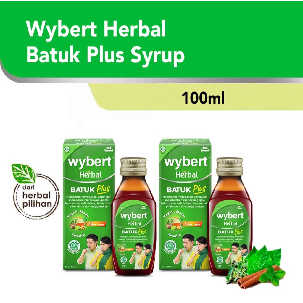 Jual Wybert Herbal Batuk Plus Syrup Botol 60Ml & 100Ml | Shopee Indonesia