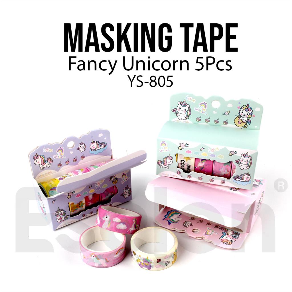 Jual 1box isi 5roll Masking Tape Unicorn Fancy YS805 / Washi Tape ...