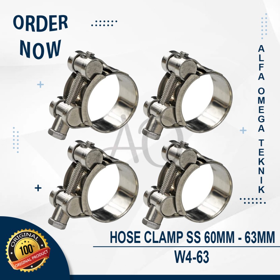 Jual KLEM SELANG T-BOLT W4 60MM - 63MM STAINLESS STEEL SS304 | Shopee ...