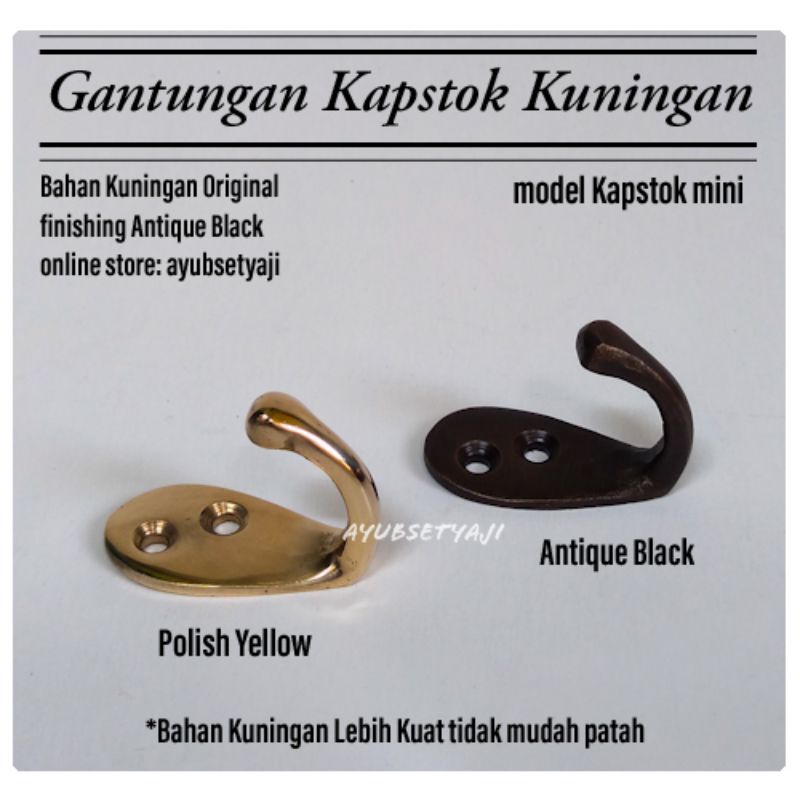 Jual KAPSTOK mini Kuningan kecil antik Kuat Tidak mudah Patah Gantungan ...