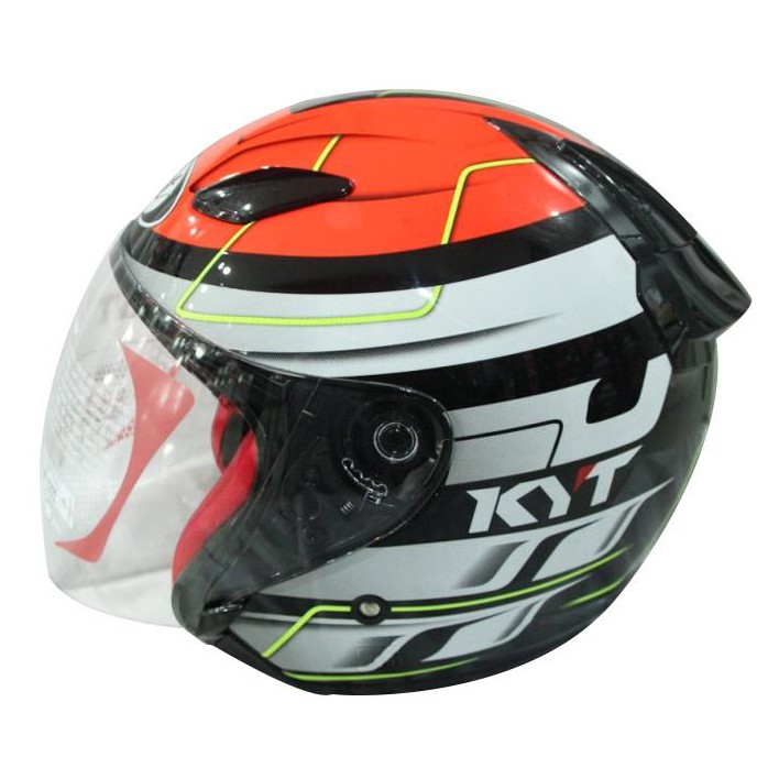 Jual HELM KYT DJ MARU MOTIF #13 (BLACK/RED FLUO/ YELLOW FLOU) | Shopee Indonesia