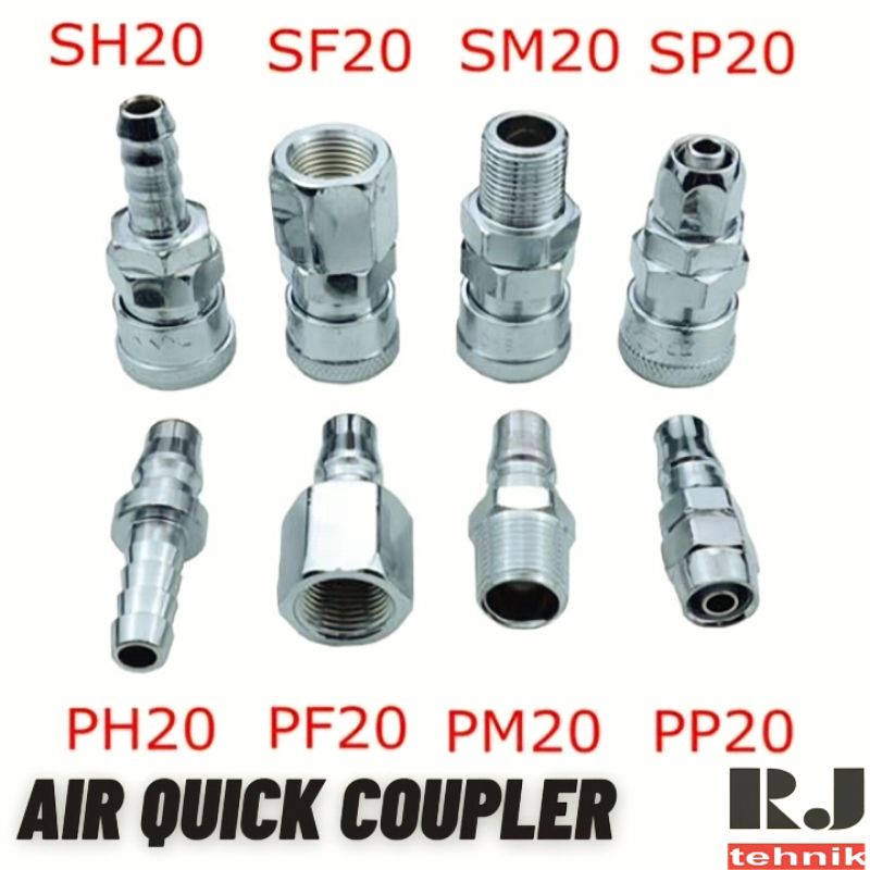 Jual Kopler Kupler Cupler Sambungan Nepel Selang Kompresor Air Quick ...