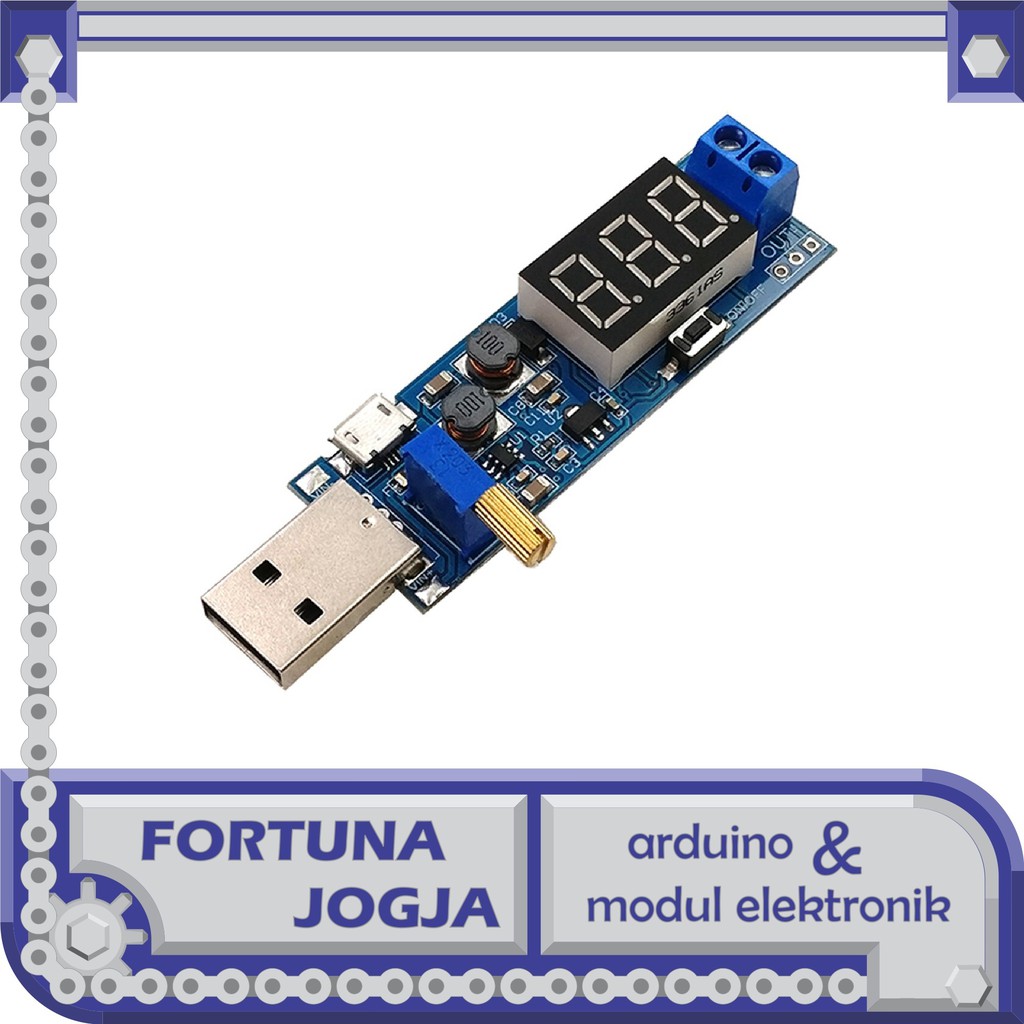 Jual Modul USB Adjustable Step up down Input DC 3.5-12V Output DC 1.2 ...