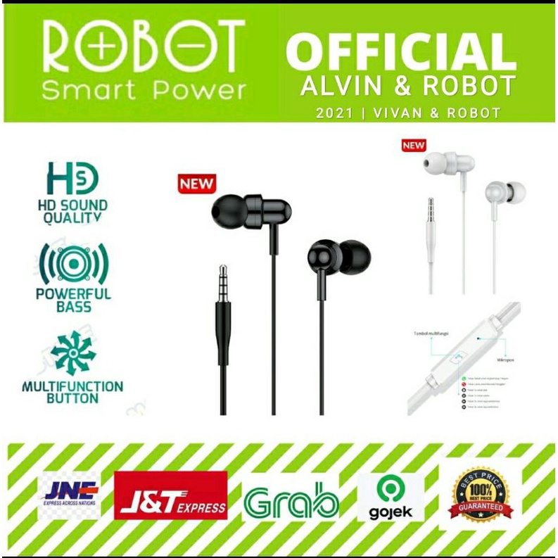 Jual Headset Robot RE20 Wired Headset Wired Earphone Bass Android ...
