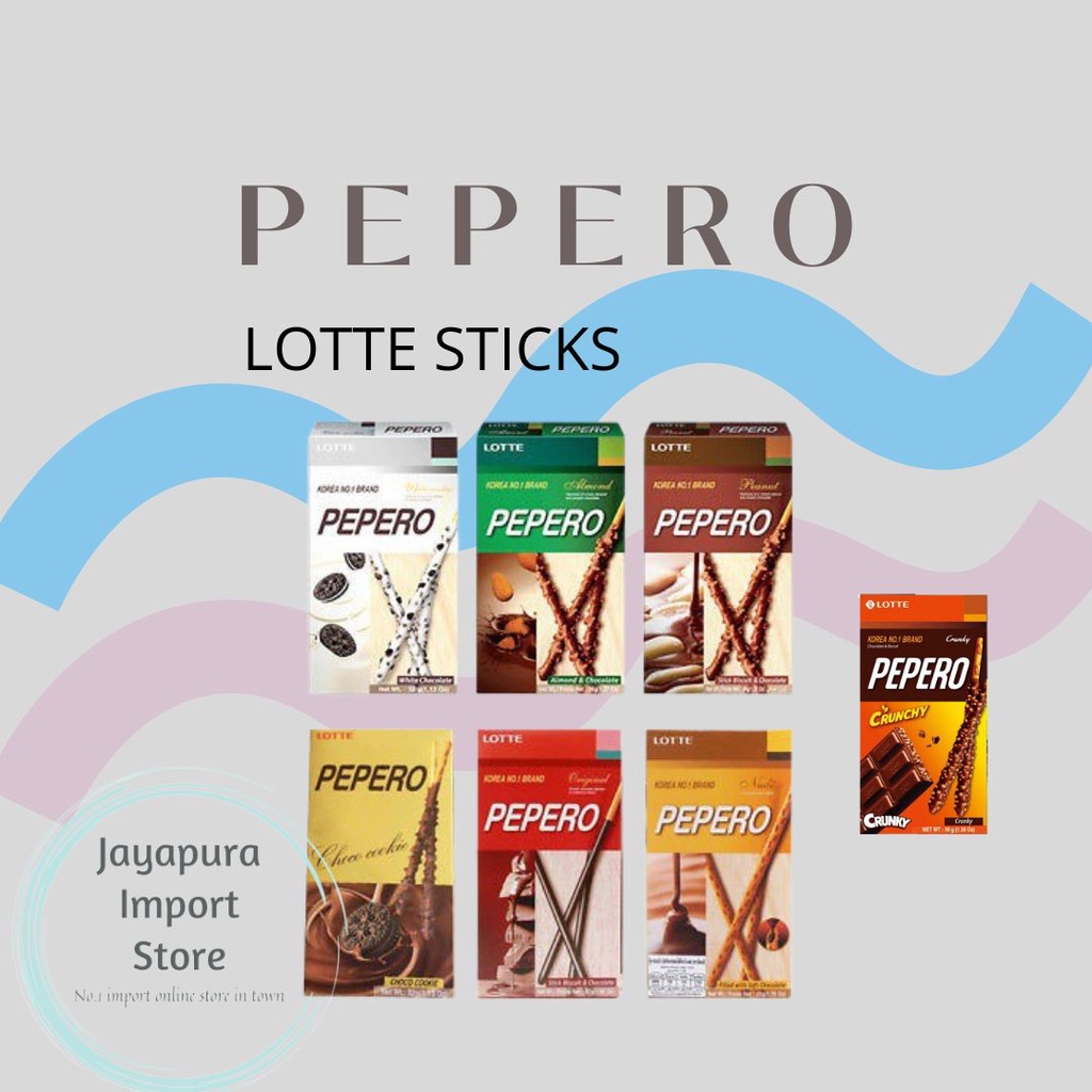 Jual LOTTE PEPERO STICK / PEPERO KOREAN STICKS BISCUIT / ALMOND PEPERO / CRUNKY CHOCO PEPERO ...