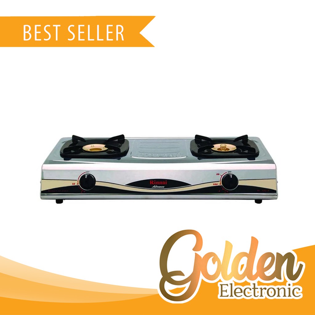 Jual Kompor Gas Rinnai RI-522A / RI 522 A / RI522A Kompor Rinnai 2 Tungku Stainless Steel ...