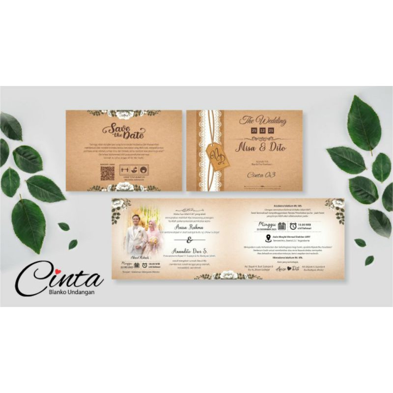 Jual Undangan Pernikahan Kekinian | Seri Cinta Tema Rustic Elegan ...
