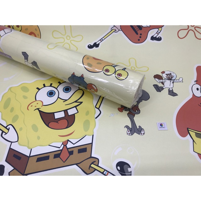Jual Wallpaper Vinyl Anak Premium Tebal non sticker motif spongebob ...