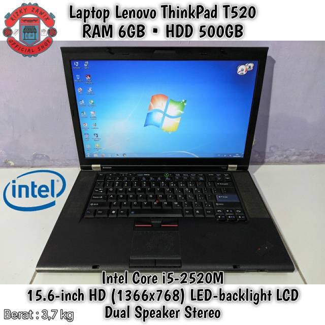 Jual Laptop Lenovo ThinkPad T520 Core i5 2520M 2.50GHz RAM 6GB HDD 500GB Layar 15.6" inch ...