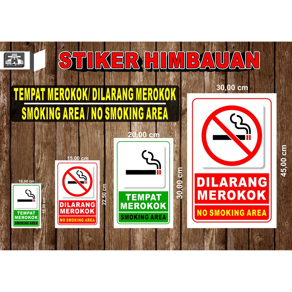 Jual STIKER DILARANG MEROKOK & AREA MEROKOK | Shopee Indonesia