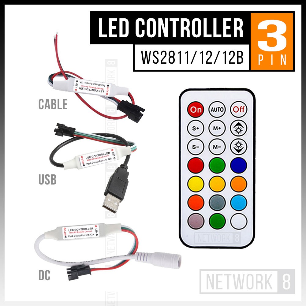 Jual MODUL REMOT CONTROLLER KONTROL DIMMER LAMPU LED STRIP GERAK 21 ...