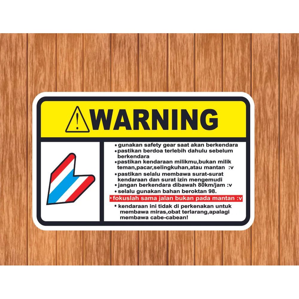 Jual STICKER WARNING THAILOOK | Shopee Indonesia