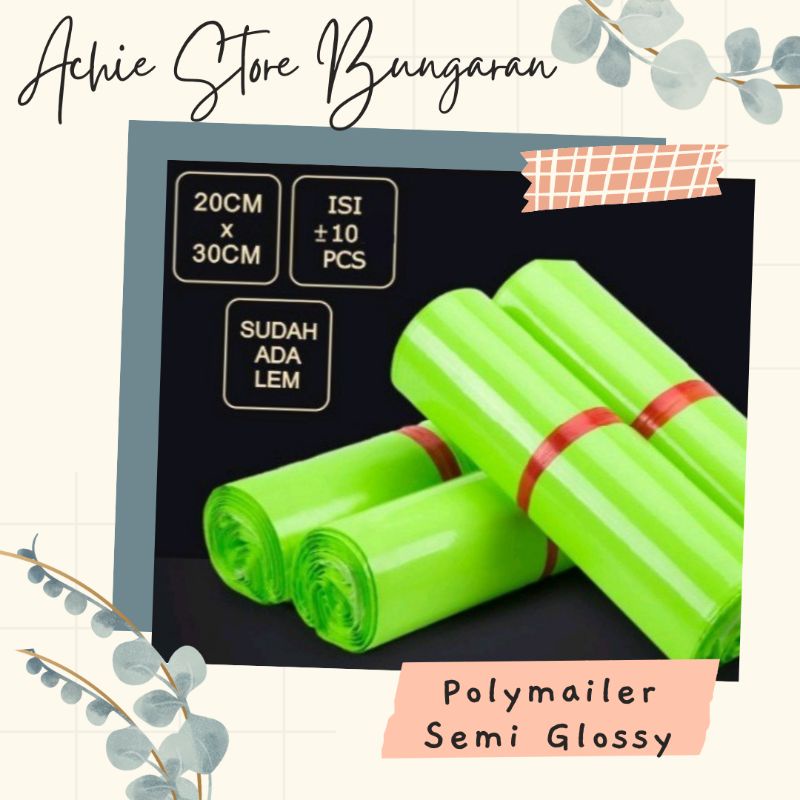 Jual 10 pcs ~ Polymail 20x30cm GREEN / Plastik Packing / Polymailer ...