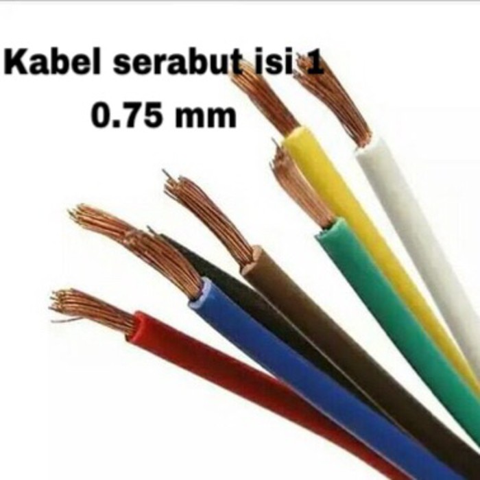 Jual Kabel Listrik Serabut 0,75 mm 18 AWG NYAF 1 x 0.75 mm per meter | Shopee Indonesia