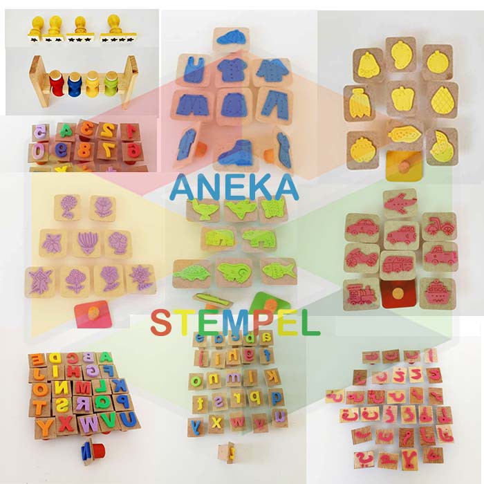 Jual Stempel Anak PAUD TK Angka Hijaiyah Huruf Baju Bintang Buah Bunga ...