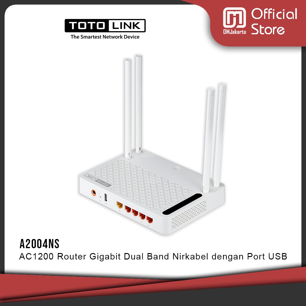 Jual TOTOLINK A2004NS AC1200 Router Gigabit Dual Band Nirkabel dengan Port USB | Shopee Indonesia