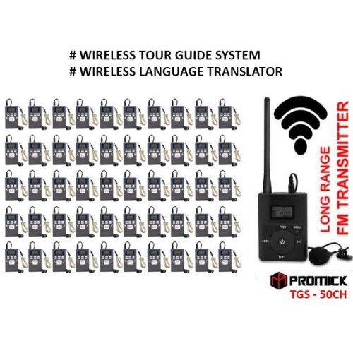 Jual WIRELESS TOUR GUIDE SYSTEM 50 CHANNEL LONG RANGE 50 RECEIVER RX - 1 TRANSMITTER TX LONG ...