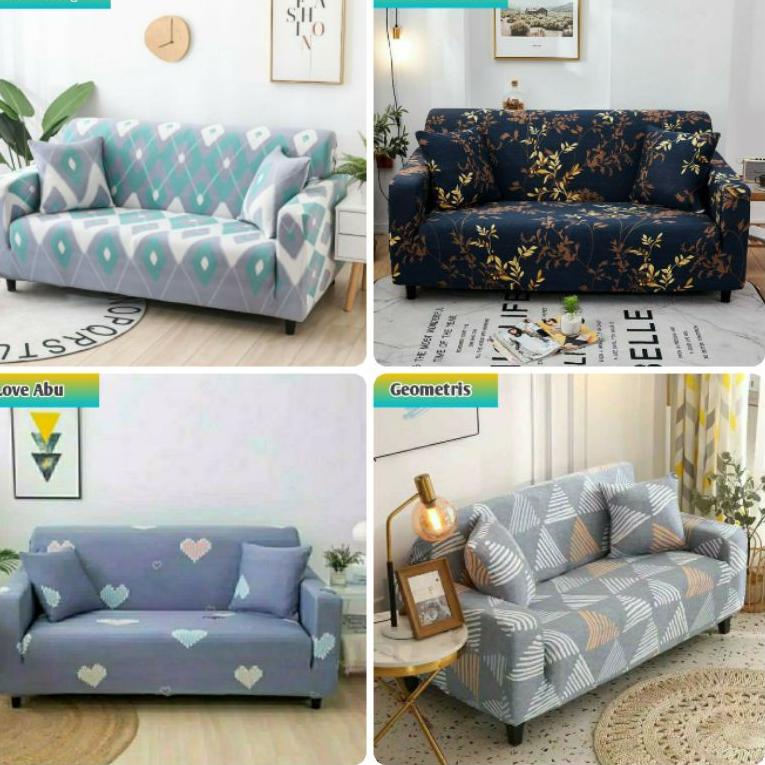 Jual P4T2 SOFA 1 2 3 4 SEATER SARUNG SOFA L SHAPED SUDUT SIKU KURSI ...