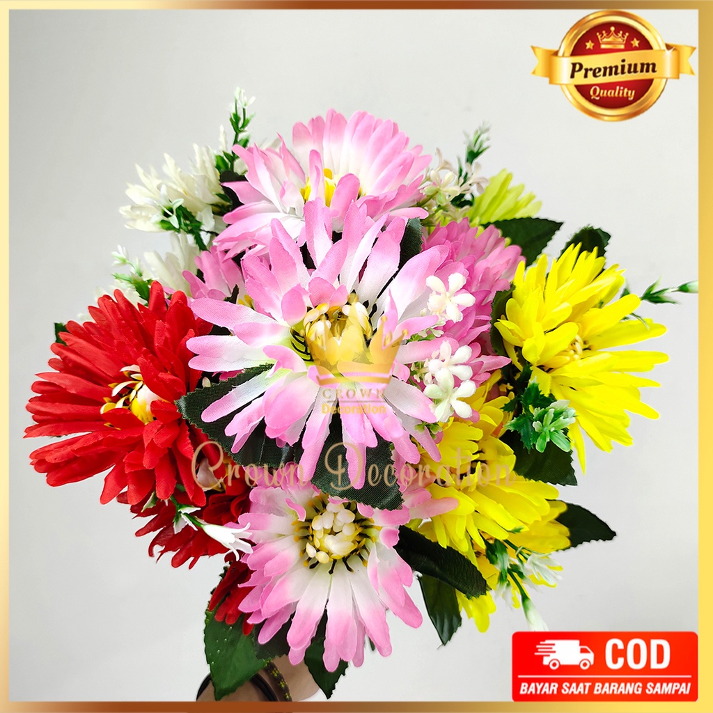 Jual [1 PCS] Bunga Krisan Cabang 5 -Crisant Dekorasi/ Pernikahan ...
