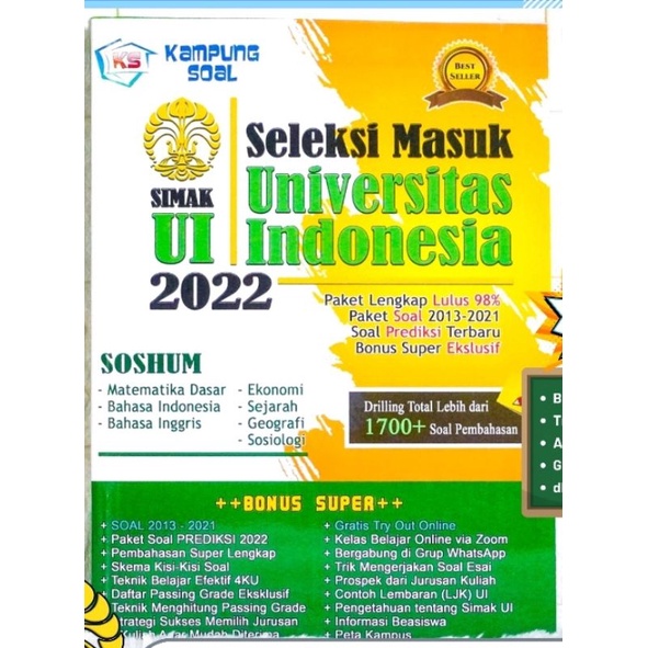 Jual KAMPUNG SOAL SIMAK UI SOSHUM 2022 ( SELEKSI MASUK UNIVERSITAS INDONESIA 2022 ) | Shopee ...